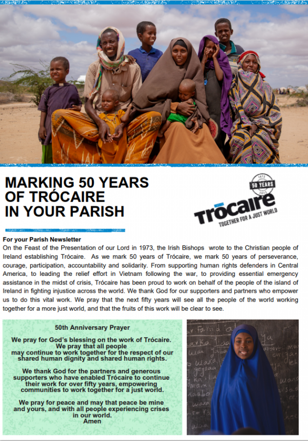 Marking 50 years of Trócaire in your Parish - Trócaire